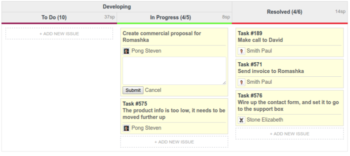 On board editing | RedmineUP Help | Agile plugin documentation